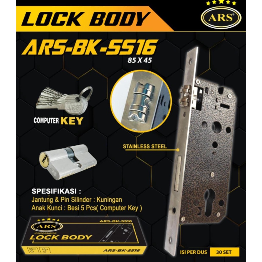 Jual ARS BODY PELOR COMP BK-SS16 / Body Kunci Pintu Pelor Gabus Anak ...