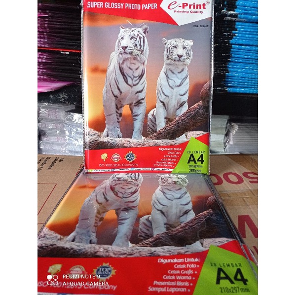 Jual super glossy paper A4 200gsm Eprint/kertas photo A4 200gsm Eprint ...