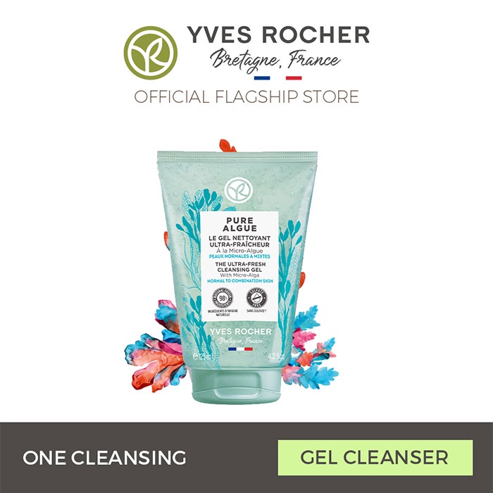 Jual Yves Rocher Pure Algue The Ultra Fresh Cleansing Gel 125 ml | Face ...