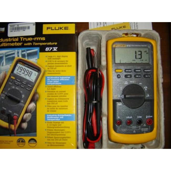 Jual Fluke 87V industrial digital multimeter with temperature tester ...