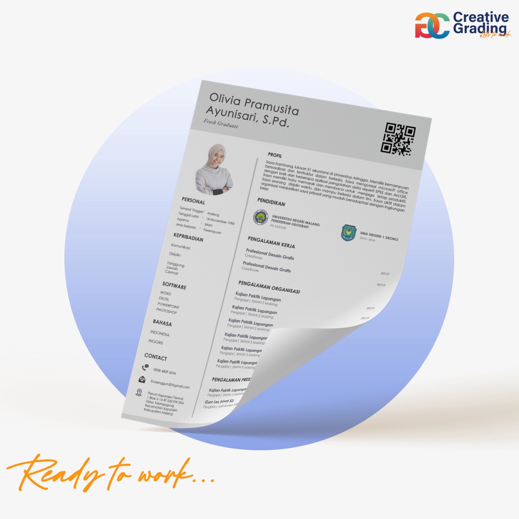 Jual Jasa Desain CV [Curriculum Vitae] KODE (MINIMALIS) | Shopee Indonesia