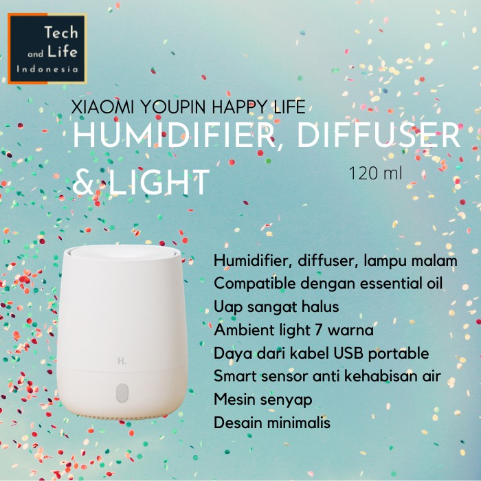 Jual Youpin Happy Life Humidifier Diffuser 120 mL Lampu Malam | Shopee ...