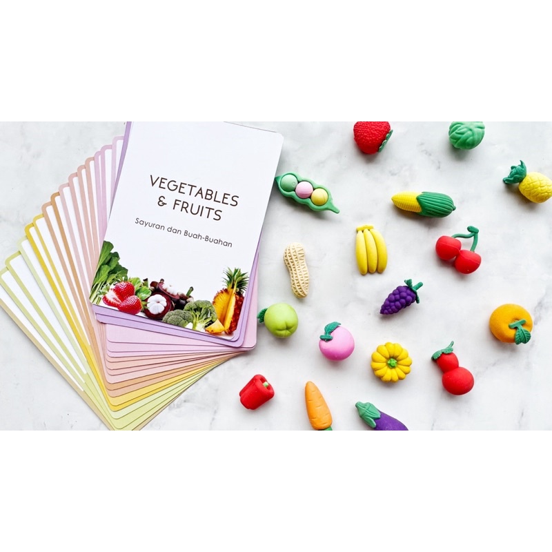 Jual LILOMILO Flashcard Buah Sayur Montessori/Flash card Fruits ...