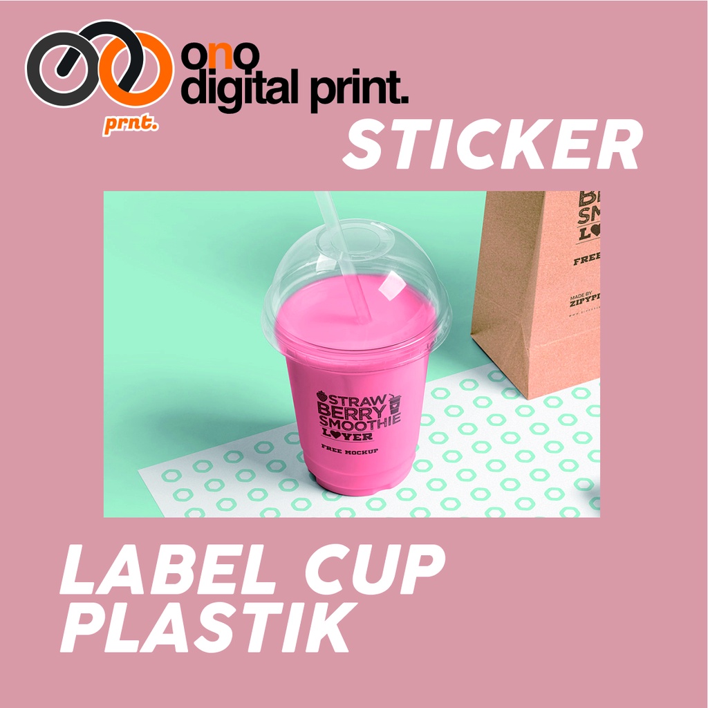 Jual Cetak sticker label cup plastik | Shopee Indonesia