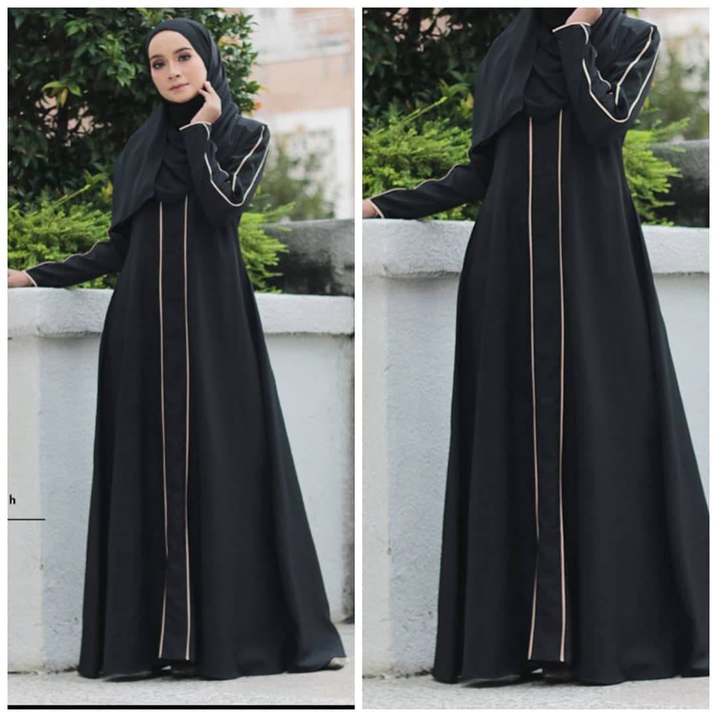Jual Abaya Gamis Maxi Dress Arab Saudi Abaya hitam polos Bordir Zephy Turki Umroh Dubai Turkey ...