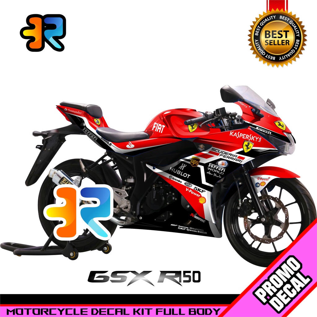 Jual Decal Motor GSX R150 Desain Ferrari Sticker Decal Full Body ...