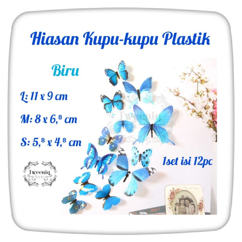 Jual Hiasan kupu kupu plastik 3D butterfly wall decoration cake topper ...