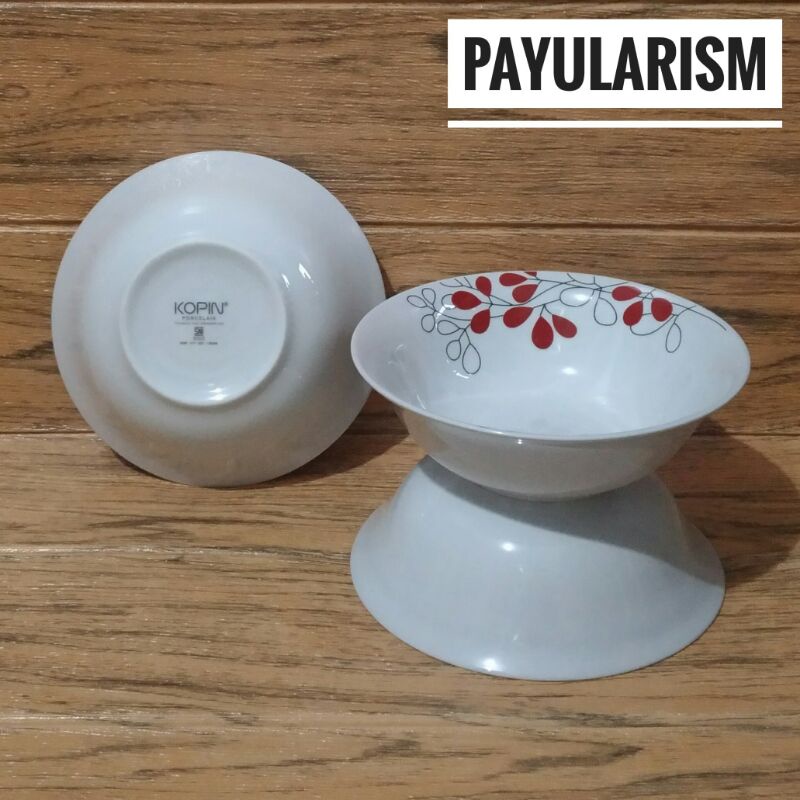 Jual MANGKOK KOPIN MOTOF BUNGA, MANGKOK PORSELEN 7", MANGKOK MIE TEBAL ...