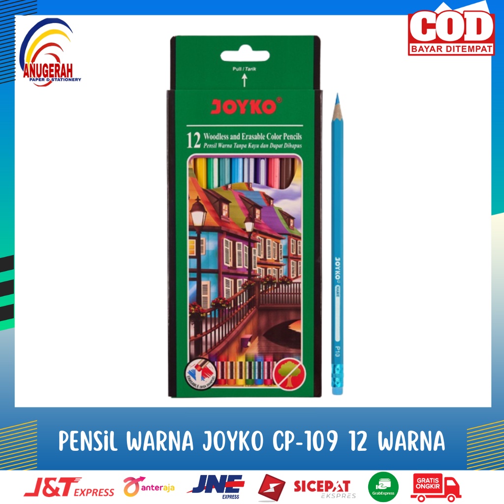 Jual Pensil Warna Joyko CP-109 isi 12 warna bisa dihapus (PCS) | Shopee Indonesia