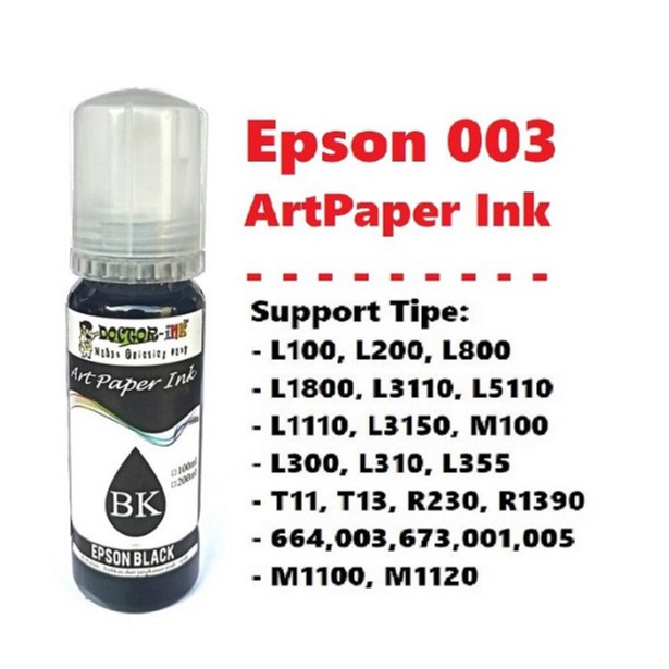 Jual Tinta EPSON Art Paper L100/L200/L300/L500/L800/L1800 BLACK ...
