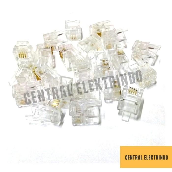 Jual Konektor | Pin Telepon Rj 11 | Konektor Telepon 1 Pak Isi 100 Pcs ...