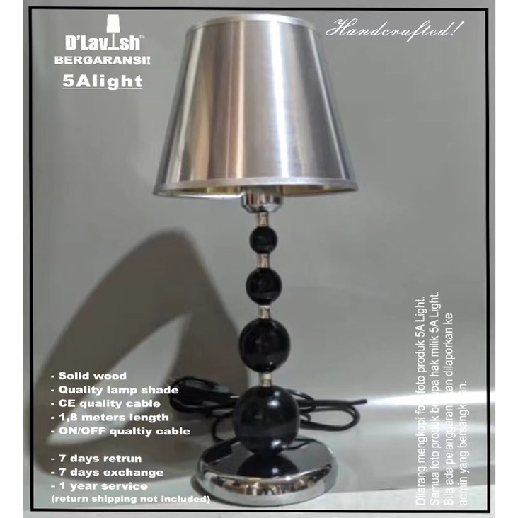 Jual Moonstone WOOD Silver - Lampu Meja Hias Nakas/Lampu Tidur/Lampu Malam | Shopee Indonesia