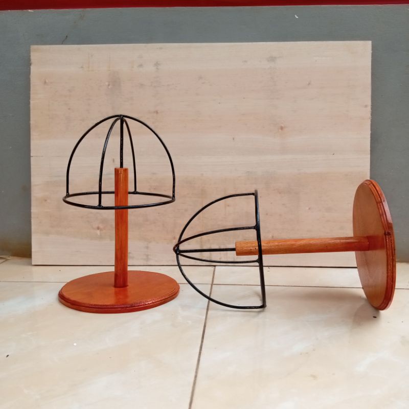 Jual display stand wig tiang topi kupluk tempat topi gantungan rambut ...