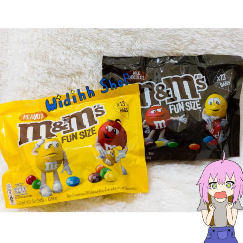 Jual M&M's Fun Size Milk Chocolate peanut isi 13 Bags / M&M Import ...
