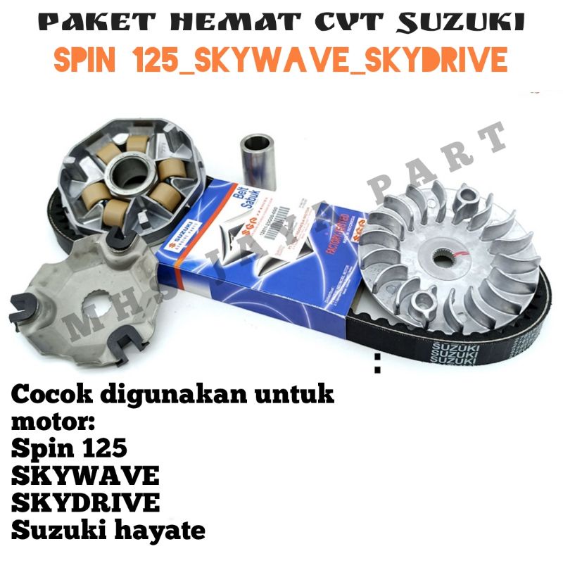 Jual PAKET HEMAT CVT SPIN 125 SKYWAVE SKYDRIVE SUZUKI HAYATE PAKET CVT ... Jual PAKET HEMAT CVT SPIN 125 SKYWAVE SKYDRIVE SUZUKI HAYATE PAKET CVT ...