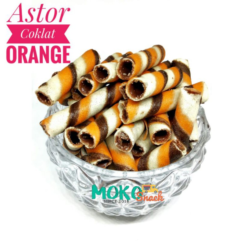 Jual Snack cemilan kiloan murah Astor | Astor coklat orange 250gr ...