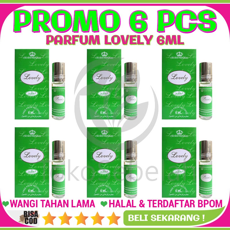 Jual PROMO 6Pcs (1Box) Parfum LOVELY 6ml Non Alkohol Dobha BPOM ...