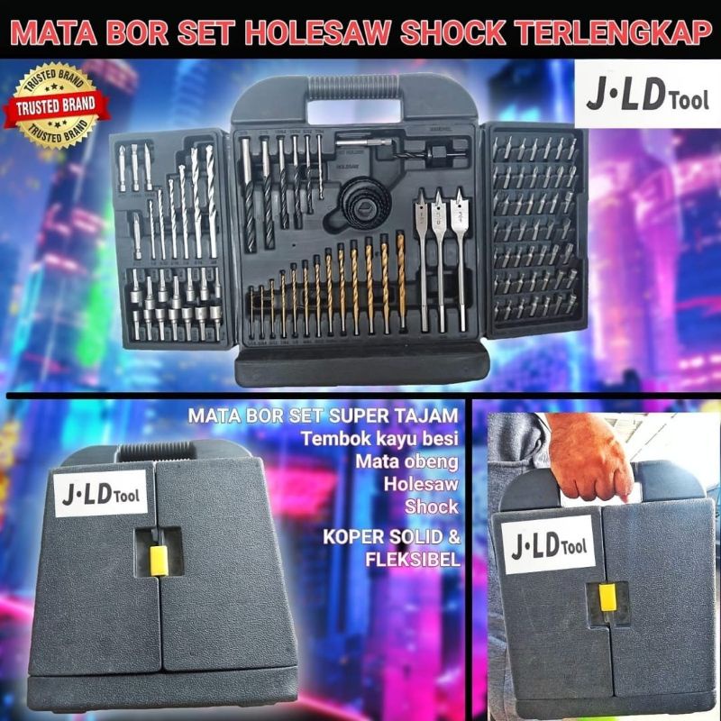 Jual paket mata bor 100 set komplit JLD mata obeng hole saw sekrup ...