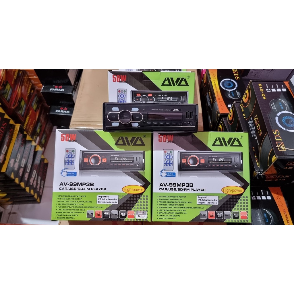 Jual TAPE MOBIL SINGLE DIN USB FM MP3 BLUETOOTH AVA BODY PANJANG ...