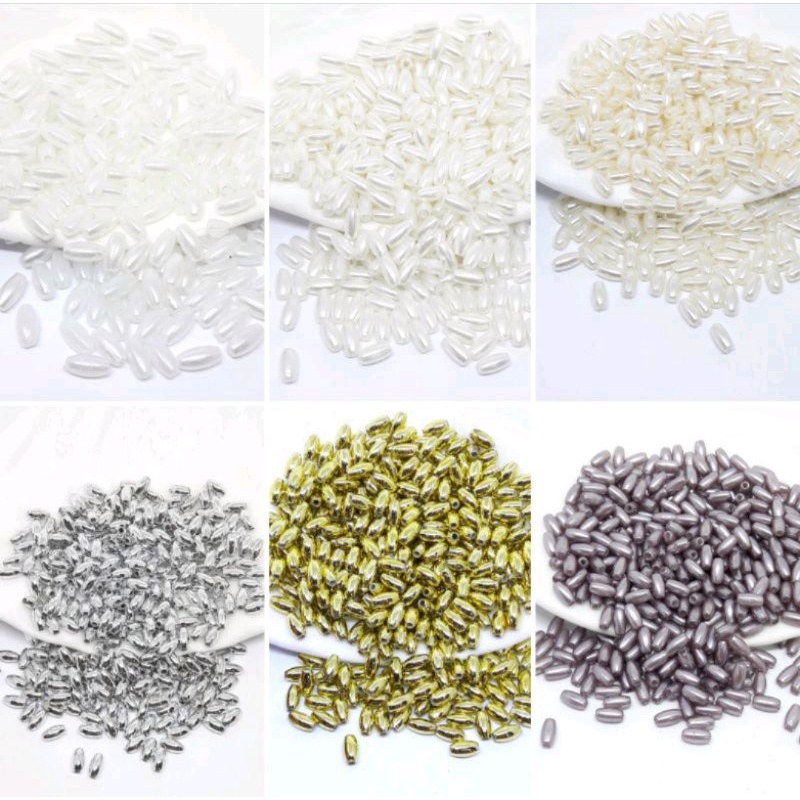Jual PAYET MUTIARA BEADS PADI / MUTIARA PADI UNTUK KERAJINAN (100 GRAM ...