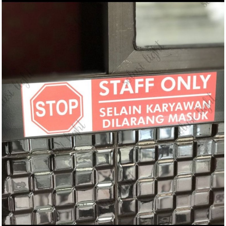Jual Stiker Staff Only 25 x 10cm Bahan Vinyl - Selain Karyawan Dilarang ...