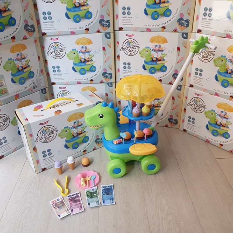 Jual Mainan Anak Ice Cream Cart Kuda Pony Unicorn Es Krim Dorong Dino ...