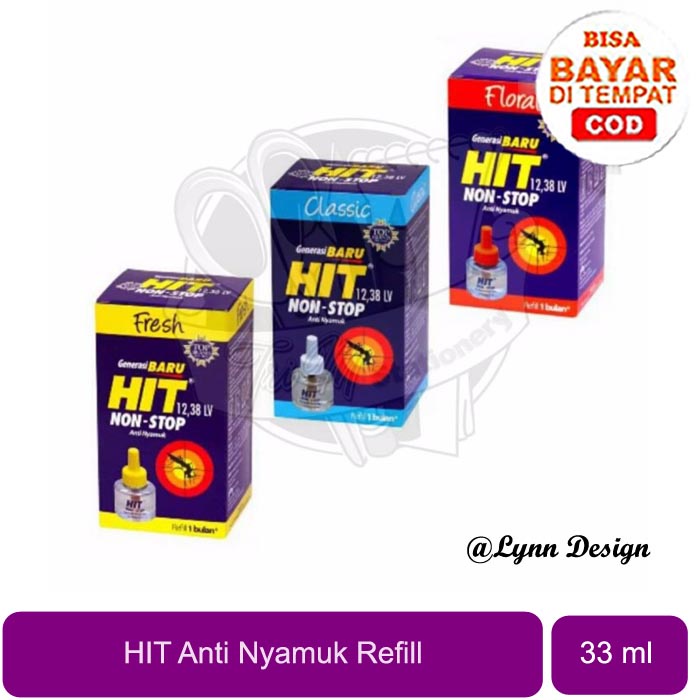 Jual [ALL VAR] Hit Non Stop Refill Classic 33ml | Fresh 45H | Apple 45H | Alat Anti Nyamuk ...