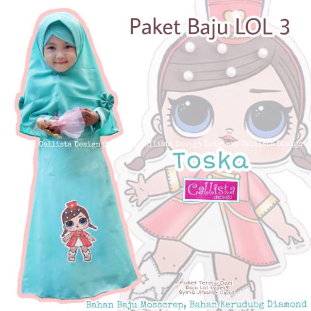 Jual Paket baju Lol seri 3 - baju muslim anak - callista design ...
