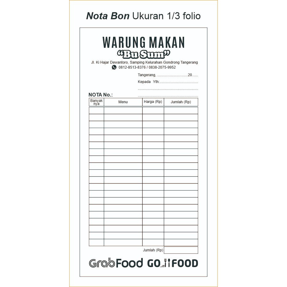Jual Cetak Nota Bon/Kwintansi/Tanda Terima | Shopee Indonesia