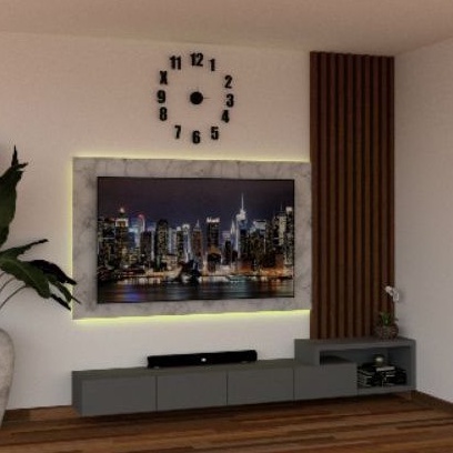 Jual best meja backdrop tv jari jari wpc | Shopee Indonesia