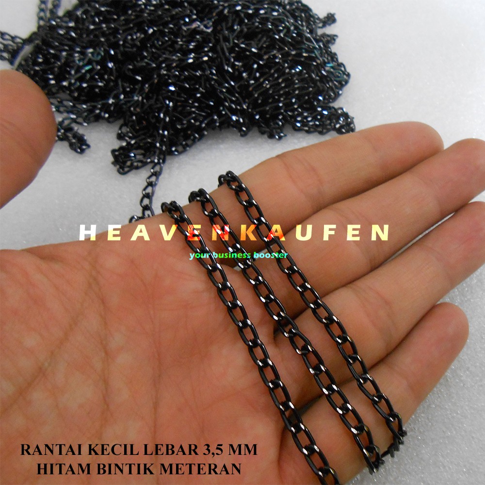 Jual Rantai Kecil Lebar 3,5 mm Warna Hitam Bintik Untuk Rantai Craft ...