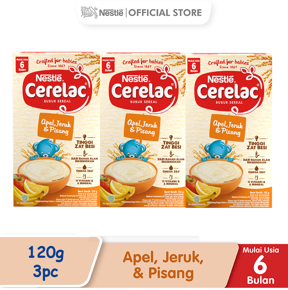 Jual Nestle Cerelac 6+ Rasa Apel Jeruk Pisang Box 3 x 120 g | Shopee ...