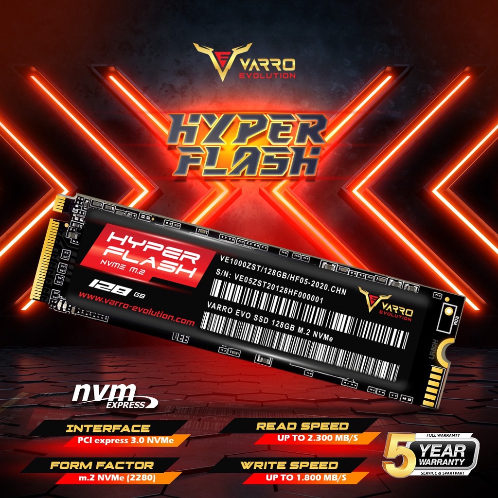 Jual SSD VARRO EVOLUTION NVME HYPER FLASH 128GB | Shopee Indonesia