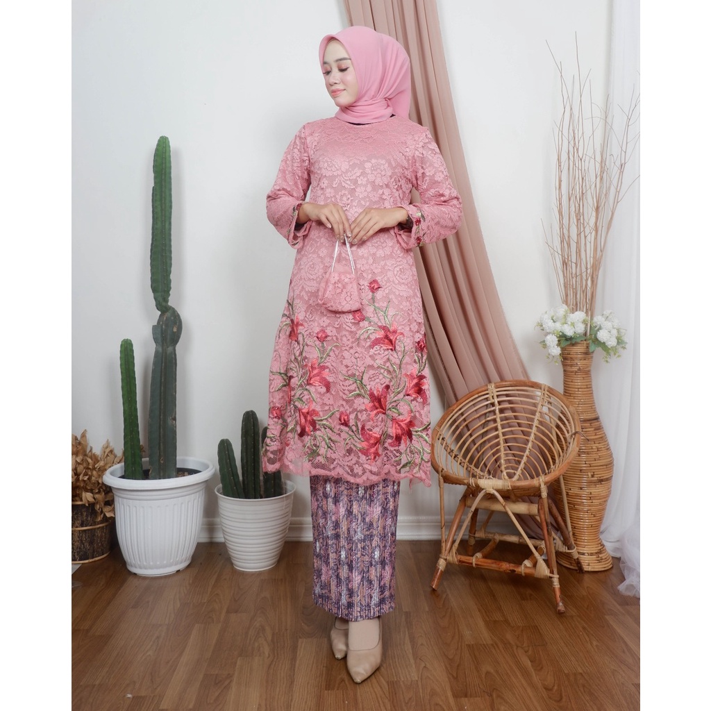 Jual Set Burkat Hanabi | Stelan Burkat Bordir Premium | SALE!! Kebaya ...