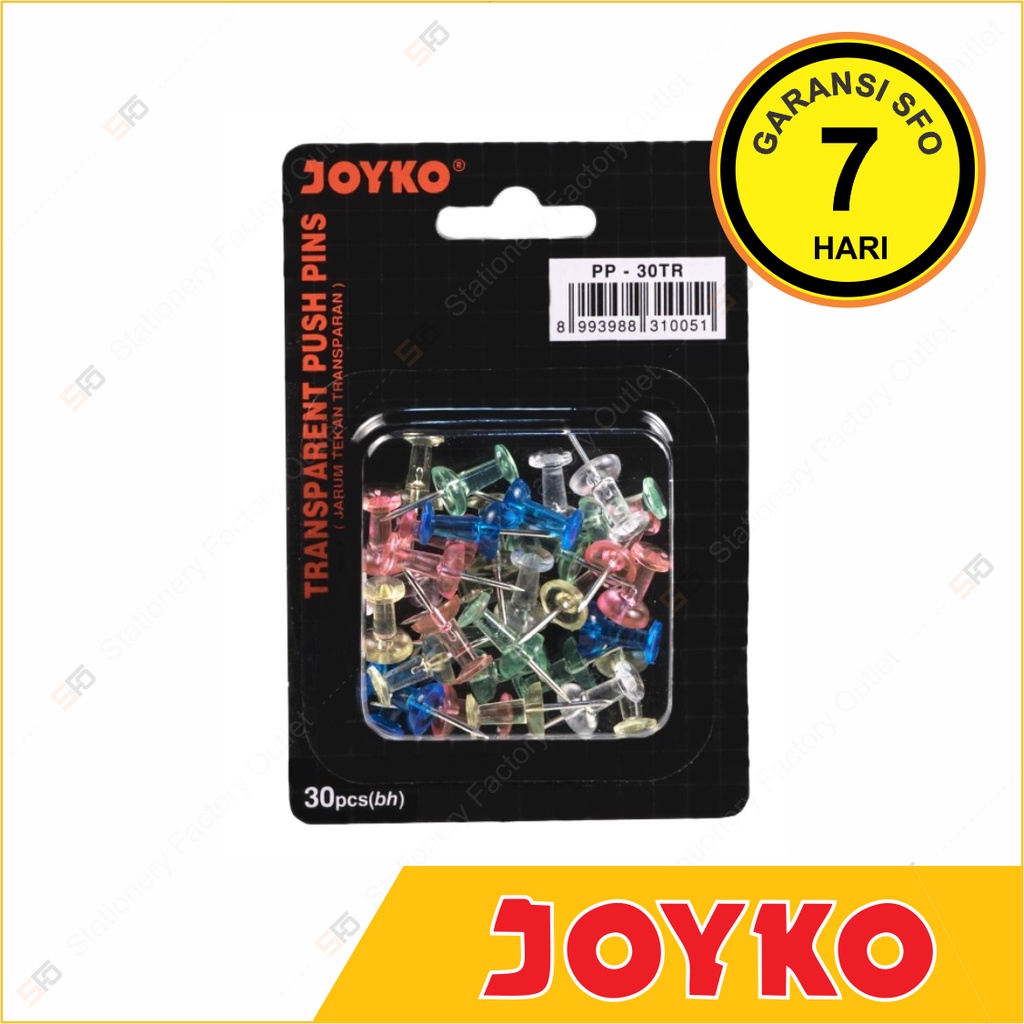 Jual Push Pin Transparan Joyko PP-30TR - SFO Semarang Official | Shopee Indonesia