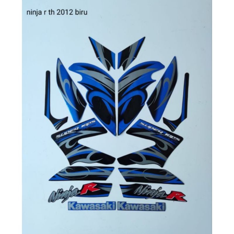Jual (BAYAR DI TEMPAT) Striping Ninja R 2012 Biru Ninja R Keong Stiker ...