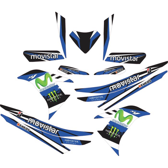 Jual Sticker Decal Aerox Striping Movistar Dekal stiker striping motor ...