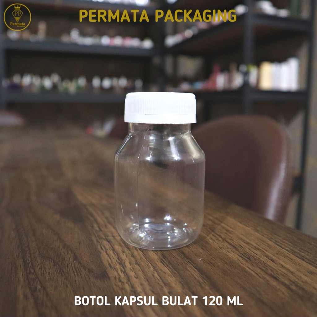 Jual Botol Plastik Kapsul Bulat 120ml / Botol Bulat Pil 120ml / Botol ...