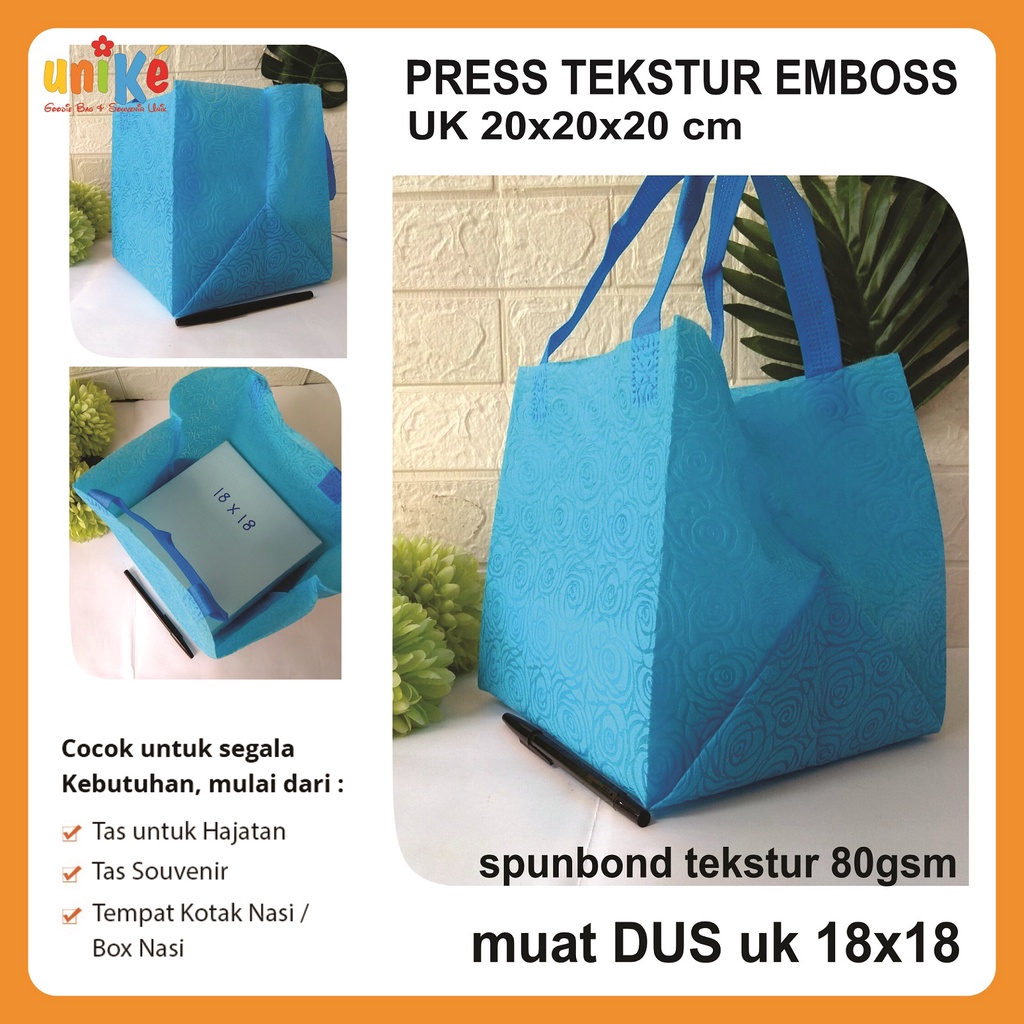 Jual Tas Spunbond Nasi Kotak 18x18 Goodie Bag Tas Hajatan Kekinian Tas Berkat Aqiqah HBPA Embos ...