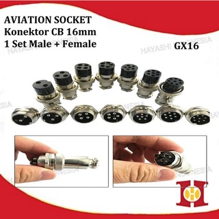 Jual Aviation Plug Connector Konektor CB GX16 2 3 4 5 6 7 8 Pin Male Female | Shopee Indonesia