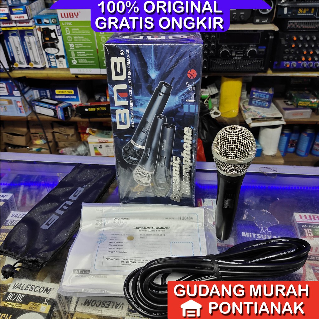 Jual Mic BMB BM 77 mikropon microphone original Kabel | Shopee Indonesia