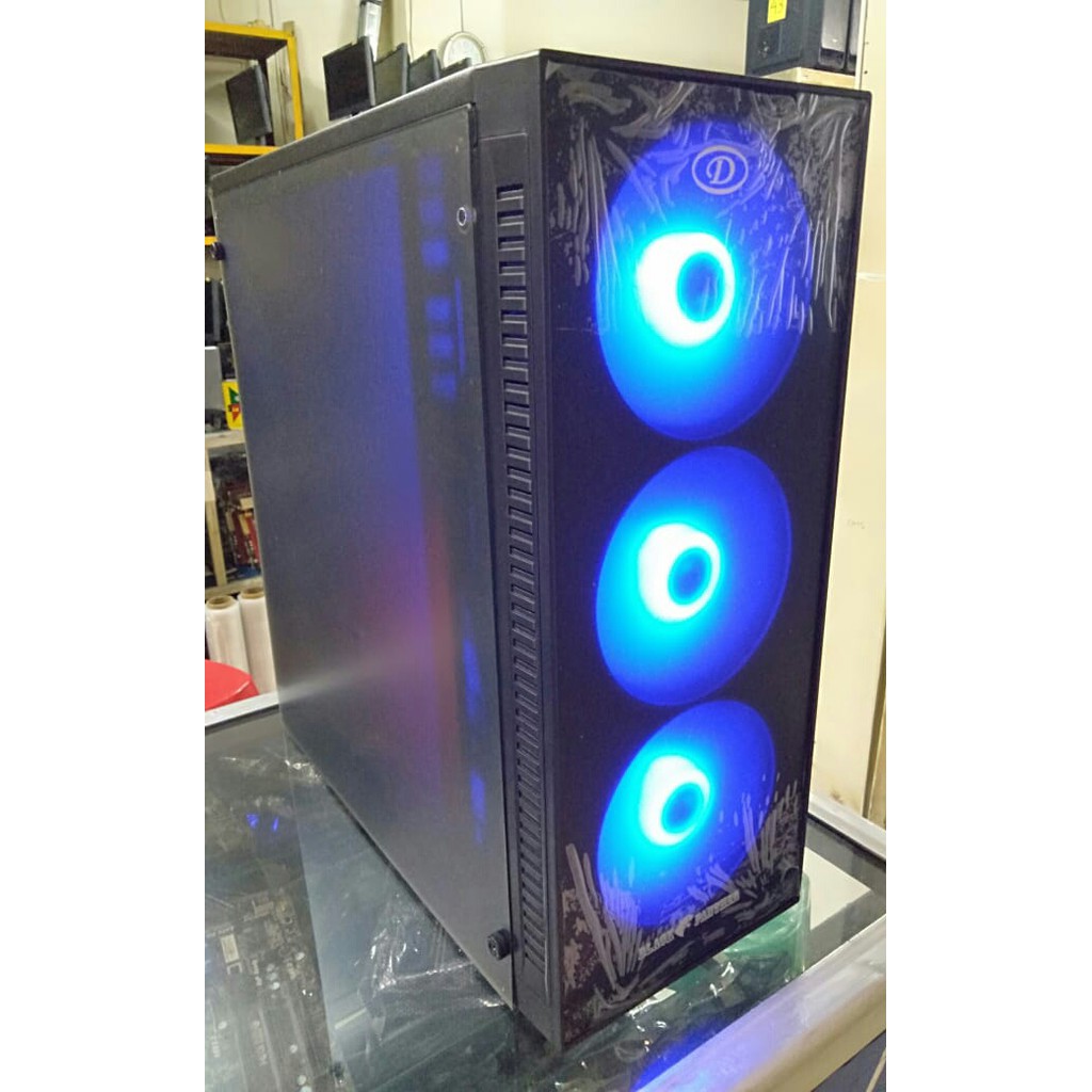 Jual casing cpu komputer gaming black panther | Shopee Indonesia