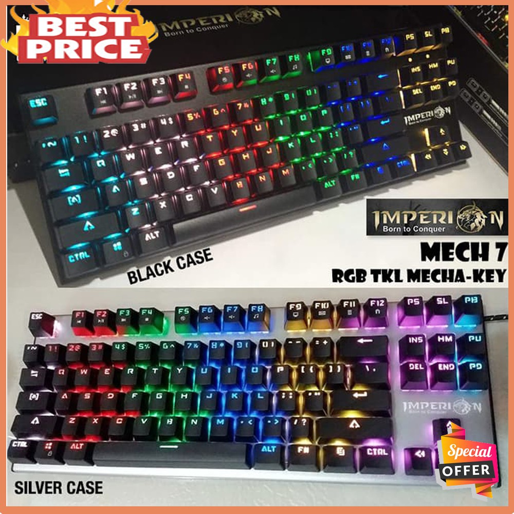 Jual Imperion Gaming Keyboard TKL Mech 7 RGB | Shopee Indonesia