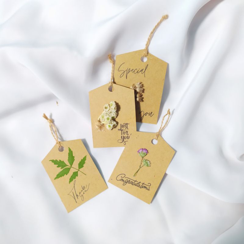 Jual Hang Tag Bunga Kering • Label Hampers Giftbox • Hangtag Dried ...
