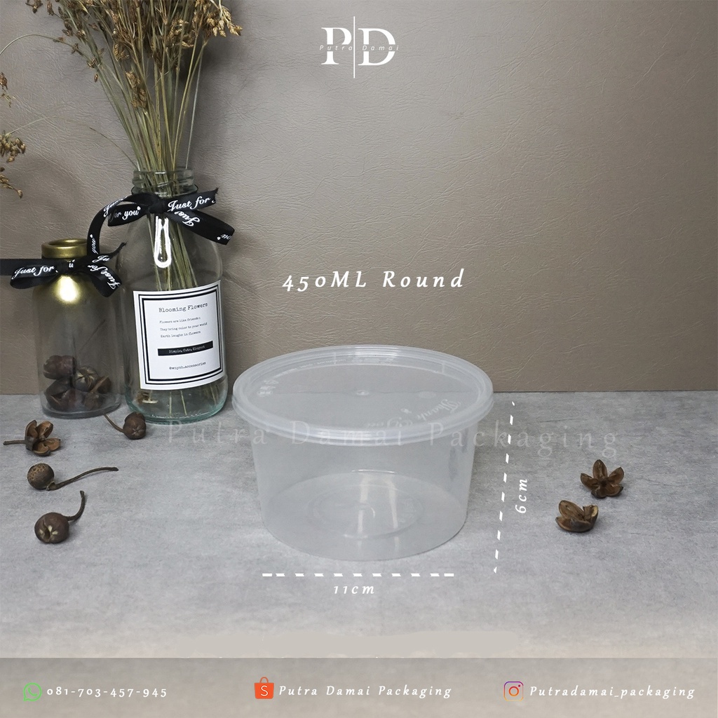 Jual THINWALL BULAT 450ML MIN 25 PCS - KOTAK MAKAN ANTI PANAS - FOOD CONTAINER | Shopee Indonesia