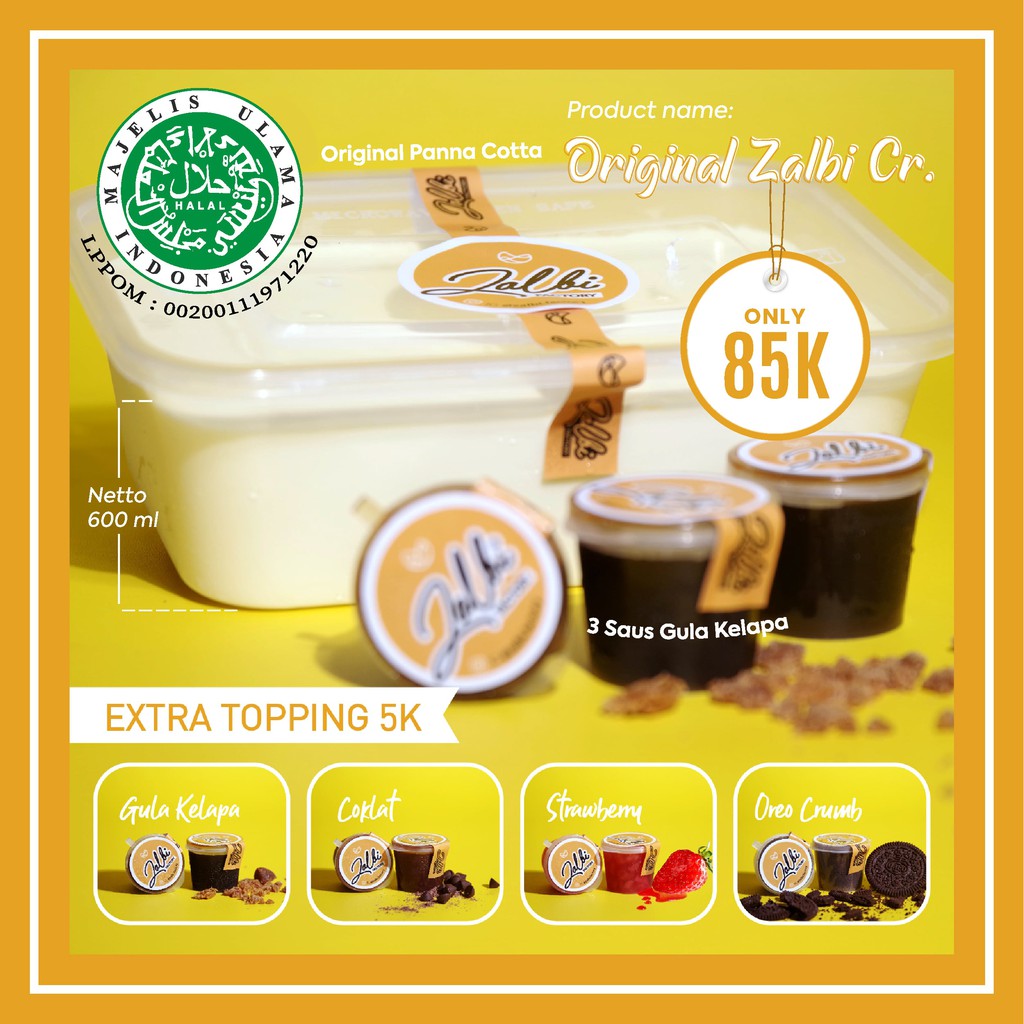 Jual Original Panna Cotta Zalbi Netto 600ml | Kelapa Gading | Dessert ...