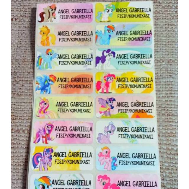 Jual Little Pony Label nama sticker label name waterproof | Shopee ...