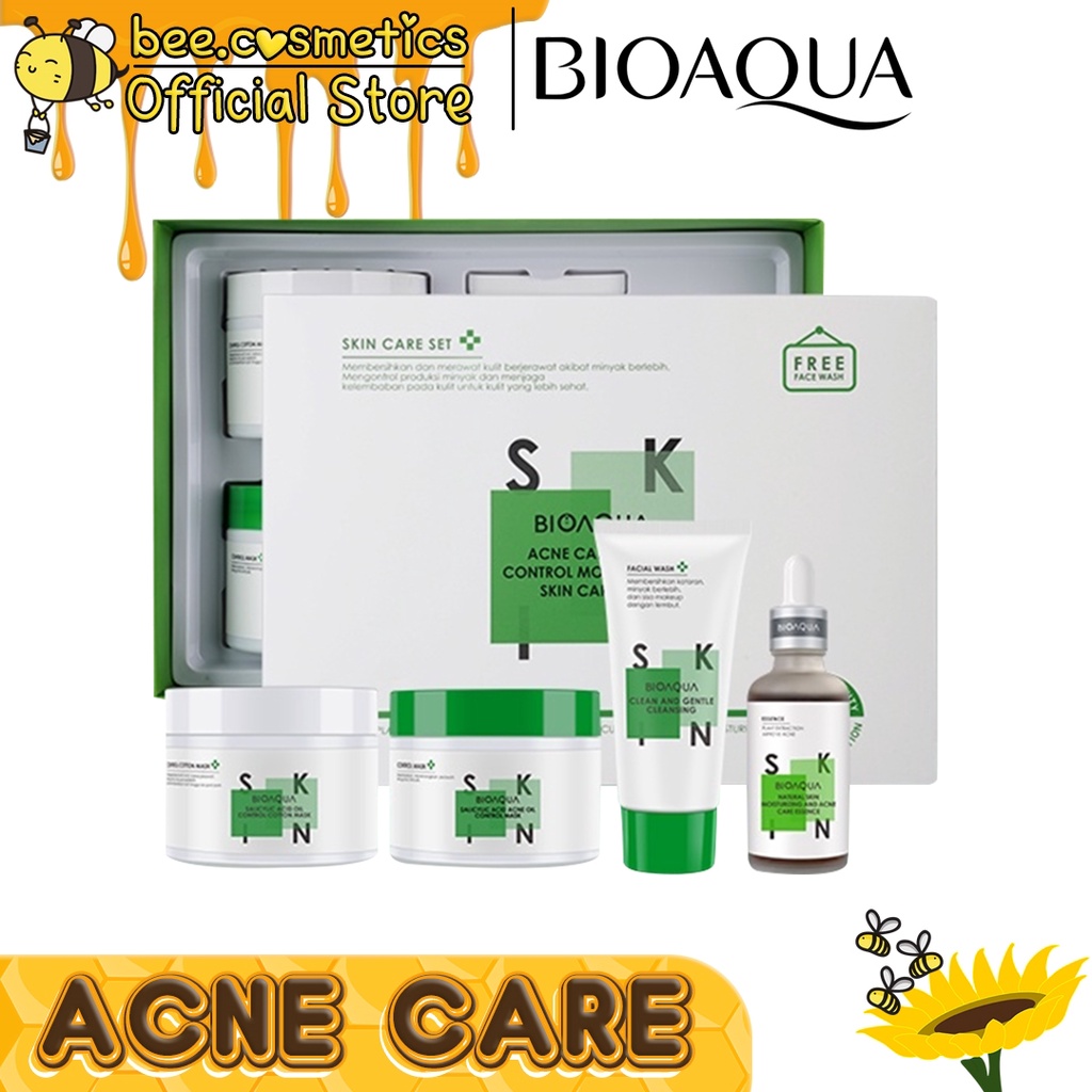 Jual BIOAQUA SKINCARE SET ( ISI 4PC ) / ANTI ACNE ( SERUM / CLEANSING ...