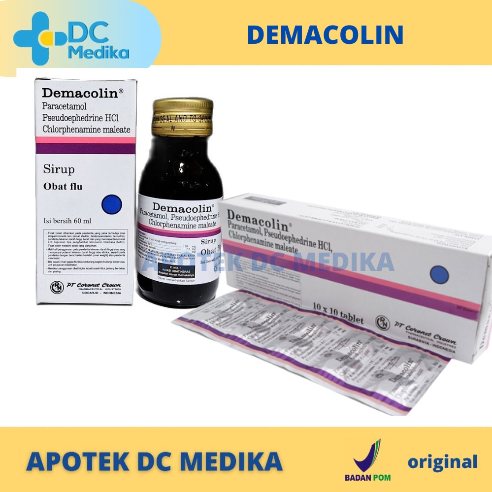 Jual DEMACOLIN TAB / DEMACOLIN SYRUP / OBAT FLU BATUK | Shopee Indonesia