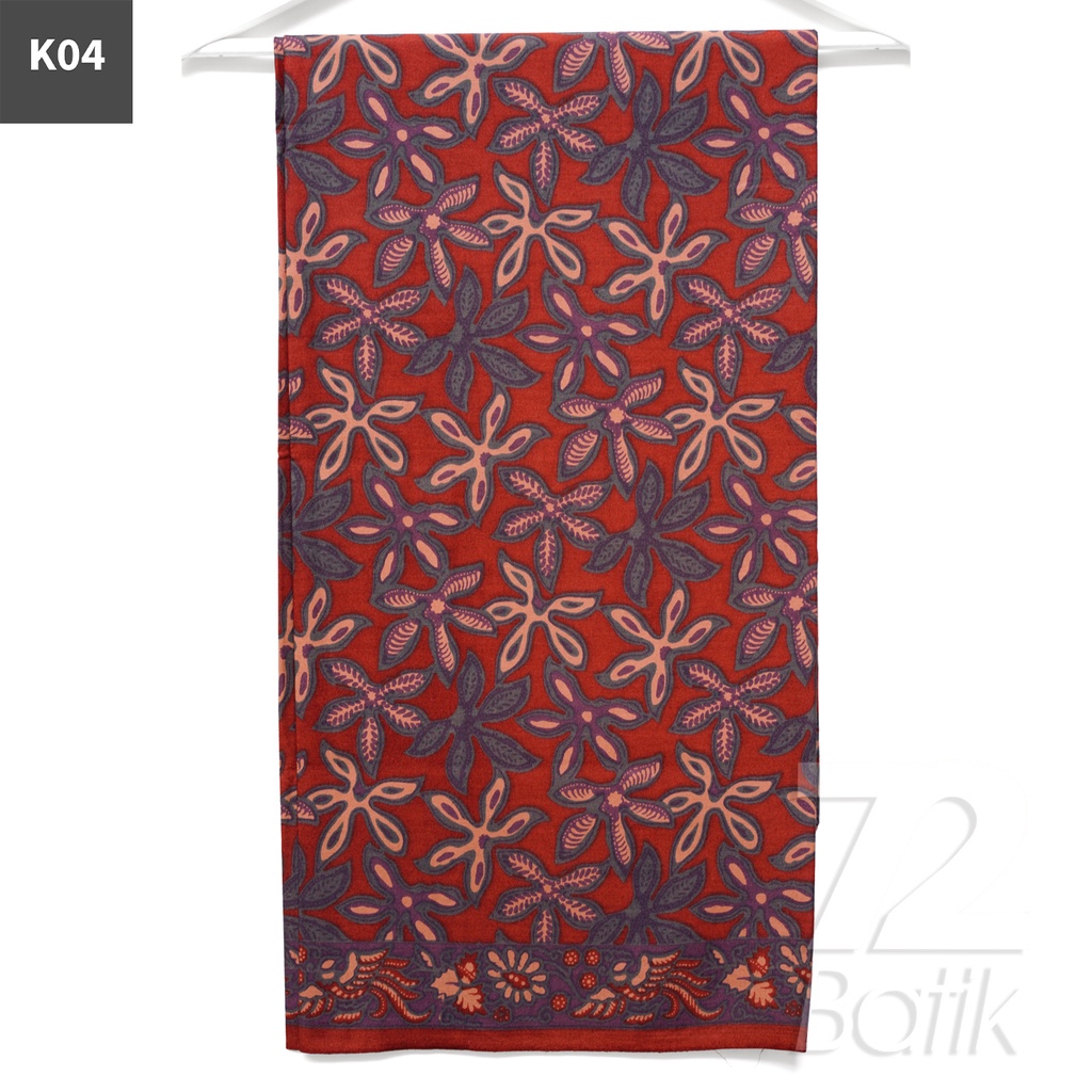 Jual KAIN BATIK PREMIUM Bahan Katun Motif Daun Pepaya Chaya Warna Merah ...